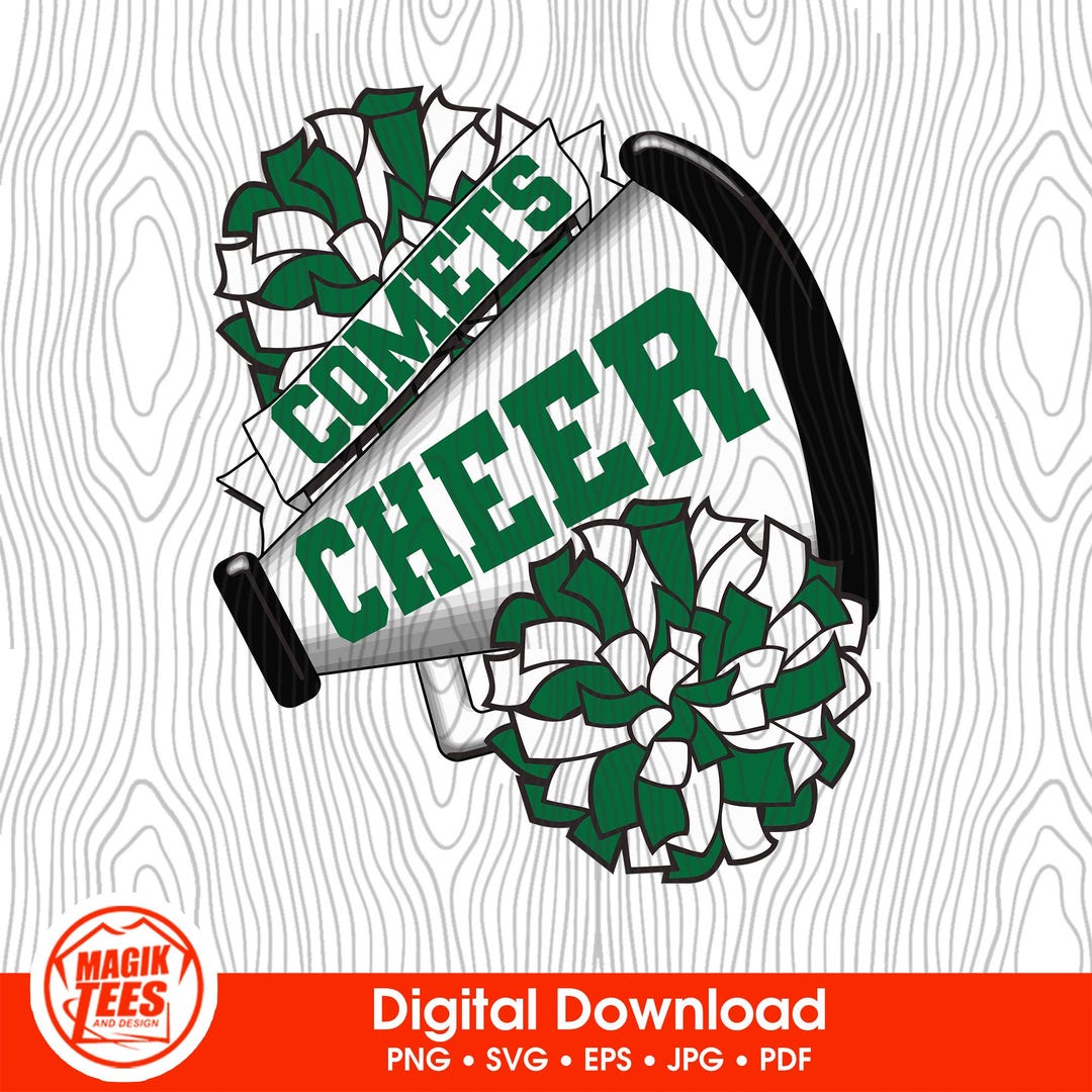 Comets Cheer School Spirit Digital Download Green | Cheerleader Pride ...