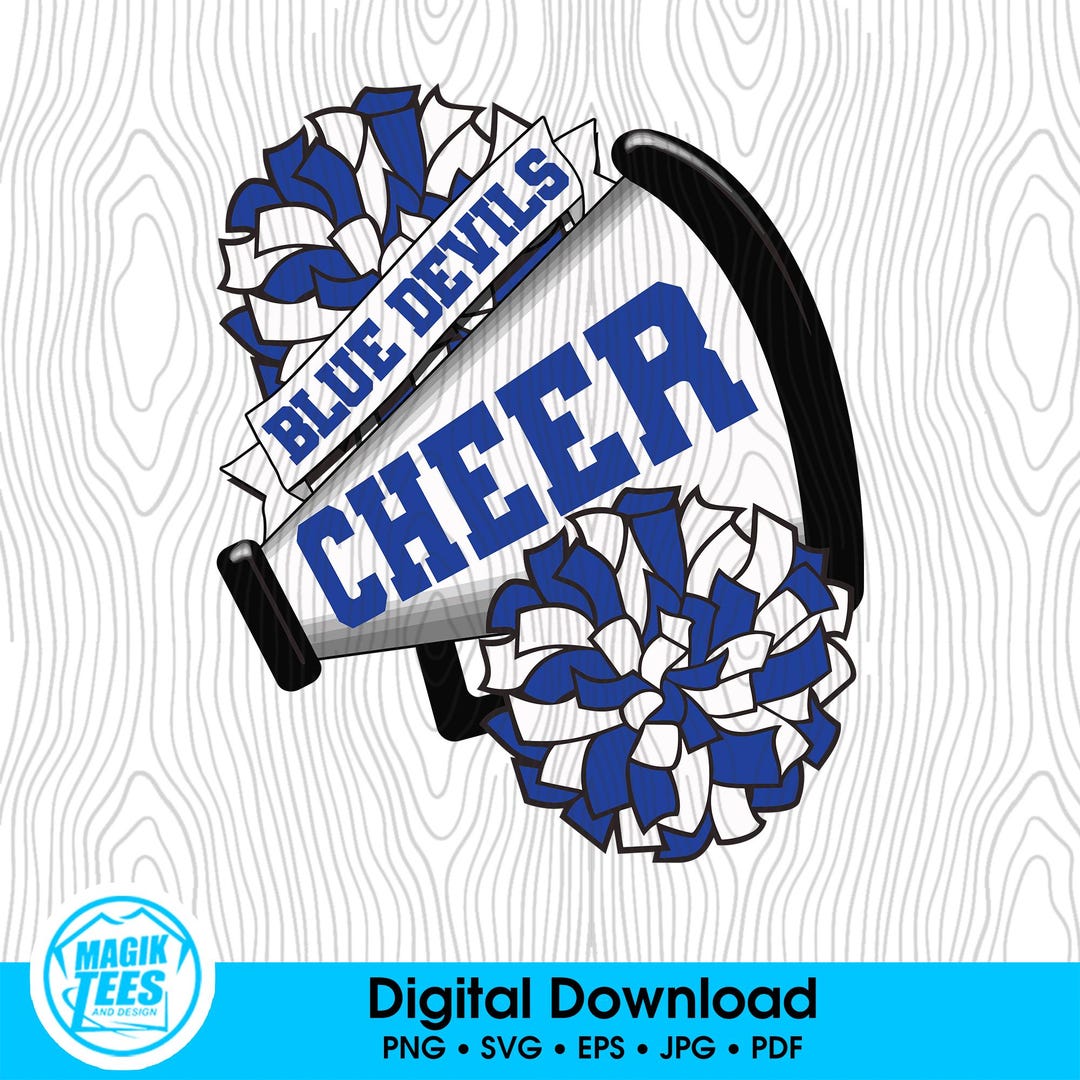 Blue Devils Cheer School Spirit Digital Download Blue | Cheerleader ...