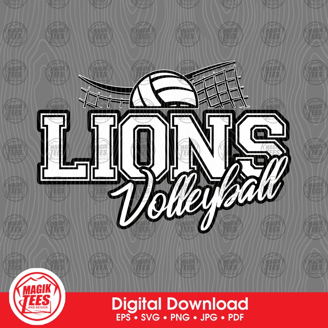 Lions Volleyball School Spirit Digital Download | Volleyball Team Pride ...