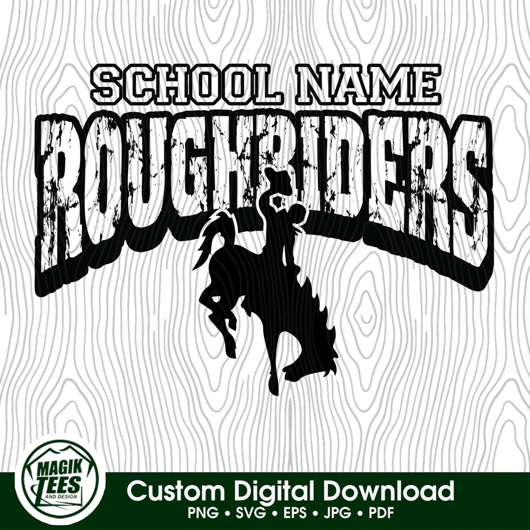 Roughriders School Spirit Mascot | Personalize With School Name ...