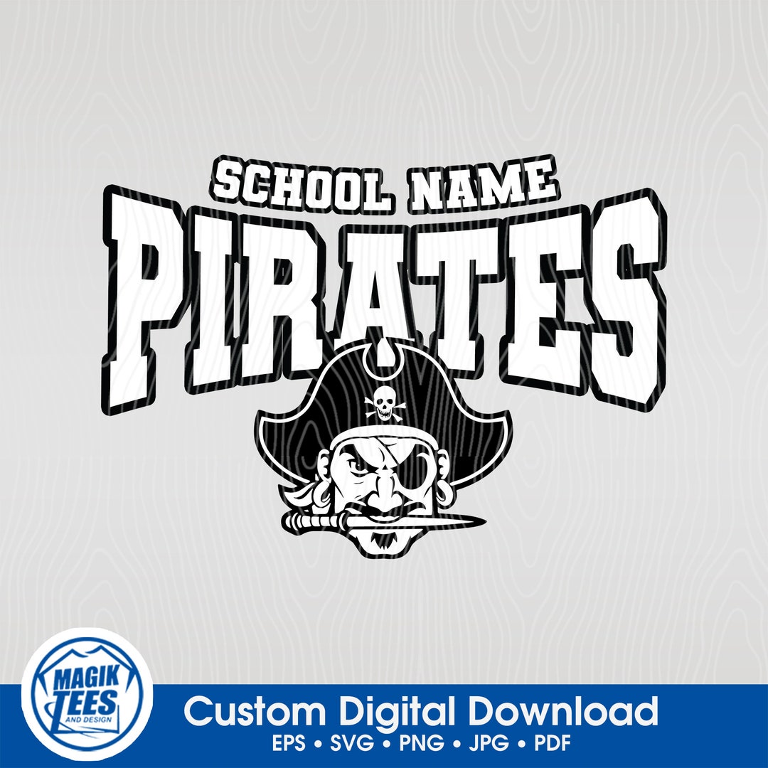 Pirates Mascot School Spirit Custom Digital Download Personalize With ...