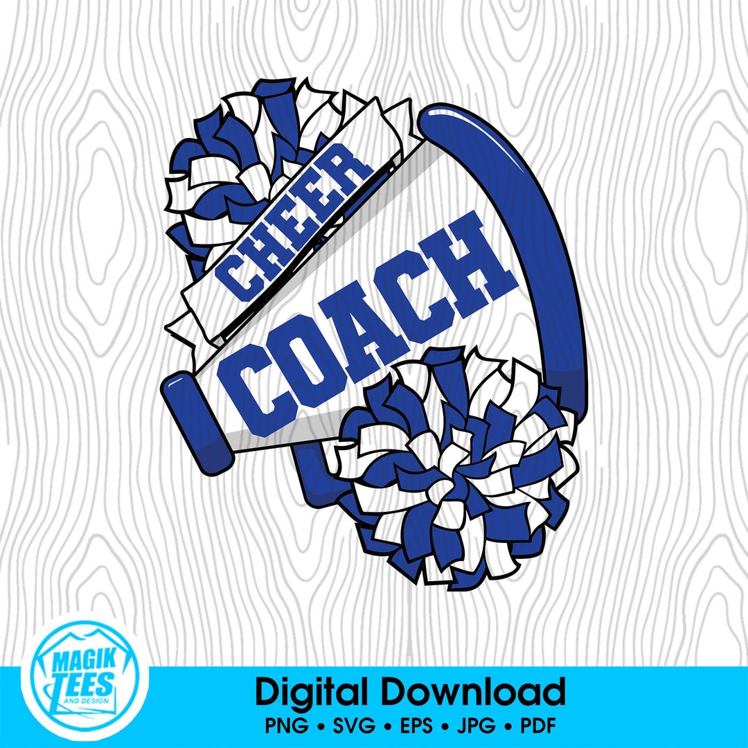 Cheer Coach Blue | Proud Cheer Coach | Cheerleader Coach Gift | School ...