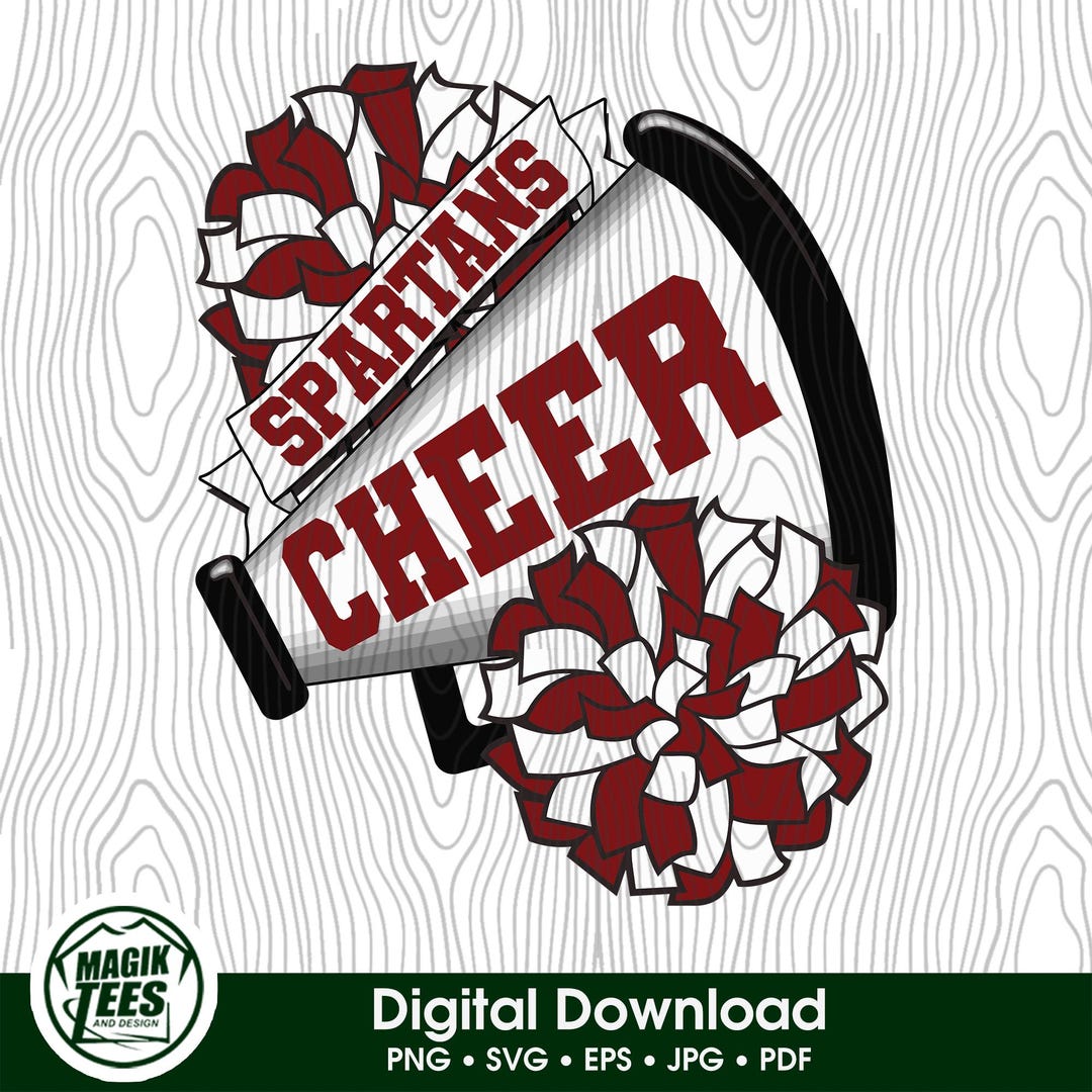 Spartans Cheer School Spirit Digital Download Maroon | Cheerleader ...