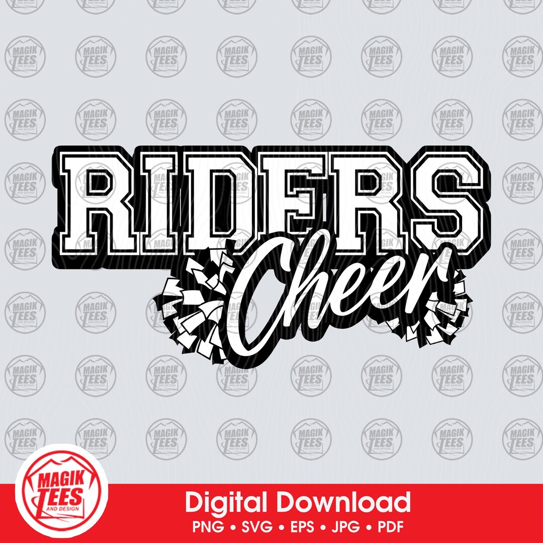 Riders Cheer School Spirit Mascot Digital Download | Cheerleader Pride ...