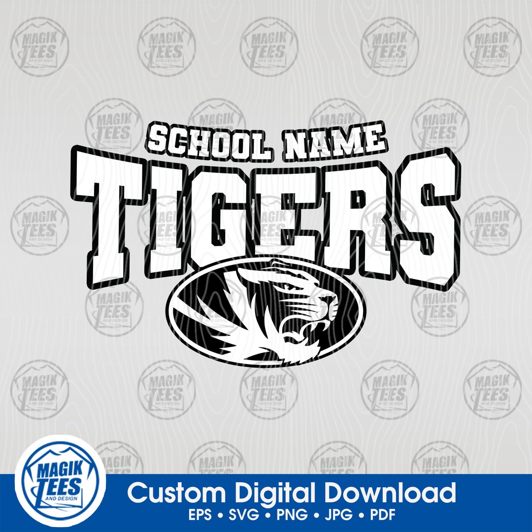 Tigers Mascot School Spirit Custom Digital Download Personalize With ...
