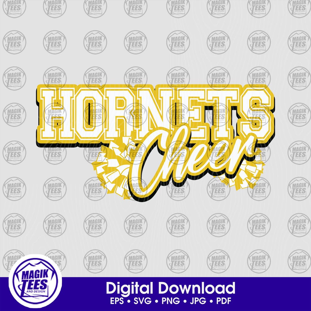 Hornets Cheer School Spirit Mascot Digital Download Golden Yellow ...