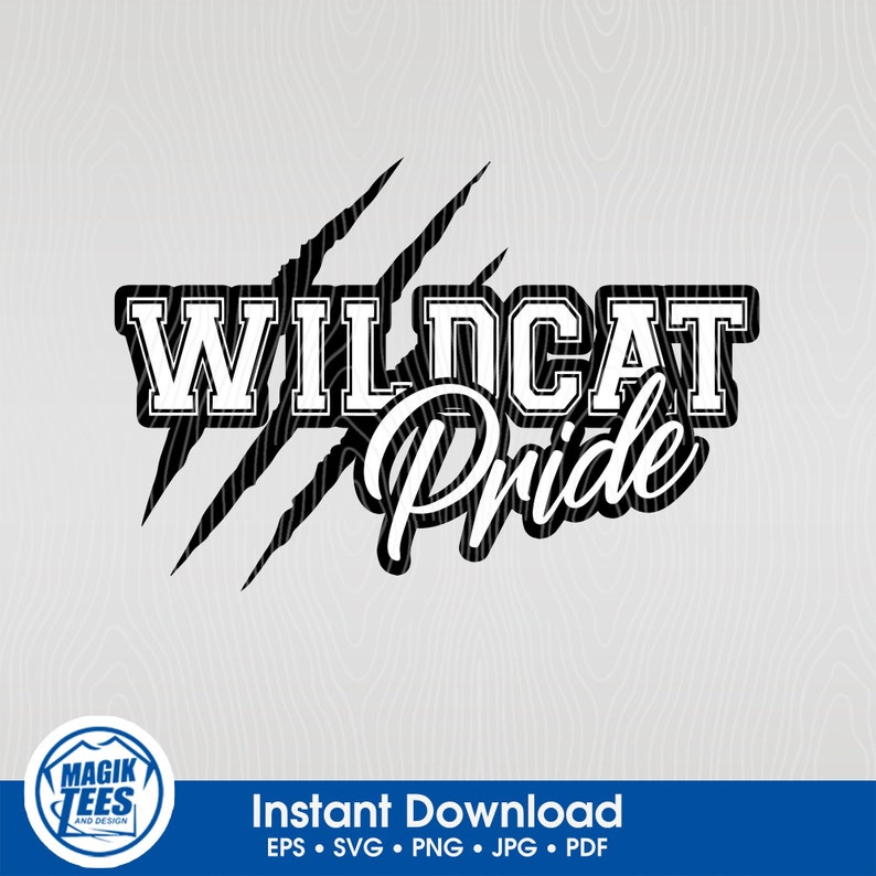 Wildcat Pride School Spirit Mascot Claw Mark Png Eps Jpg - Etsy