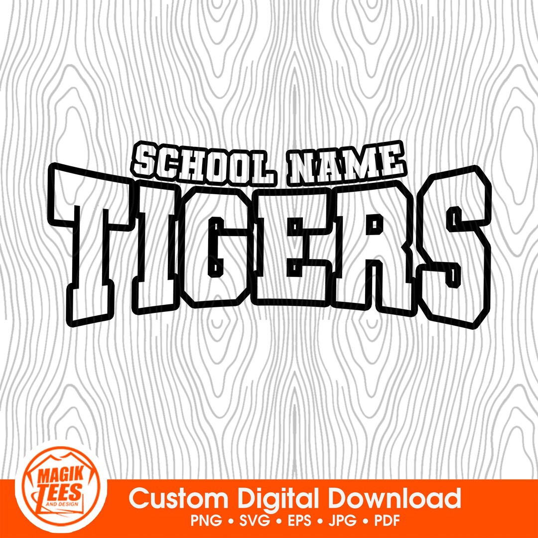 Tigers Mascot School Spirit Custom Digital Download | Personalize With ...