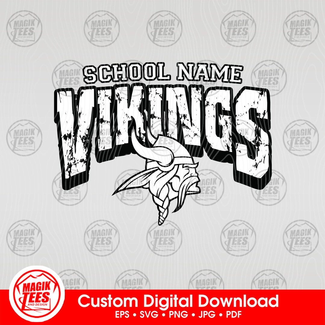 Vikings Mascot School Spirit Custom Digital Download | Personalize With ...