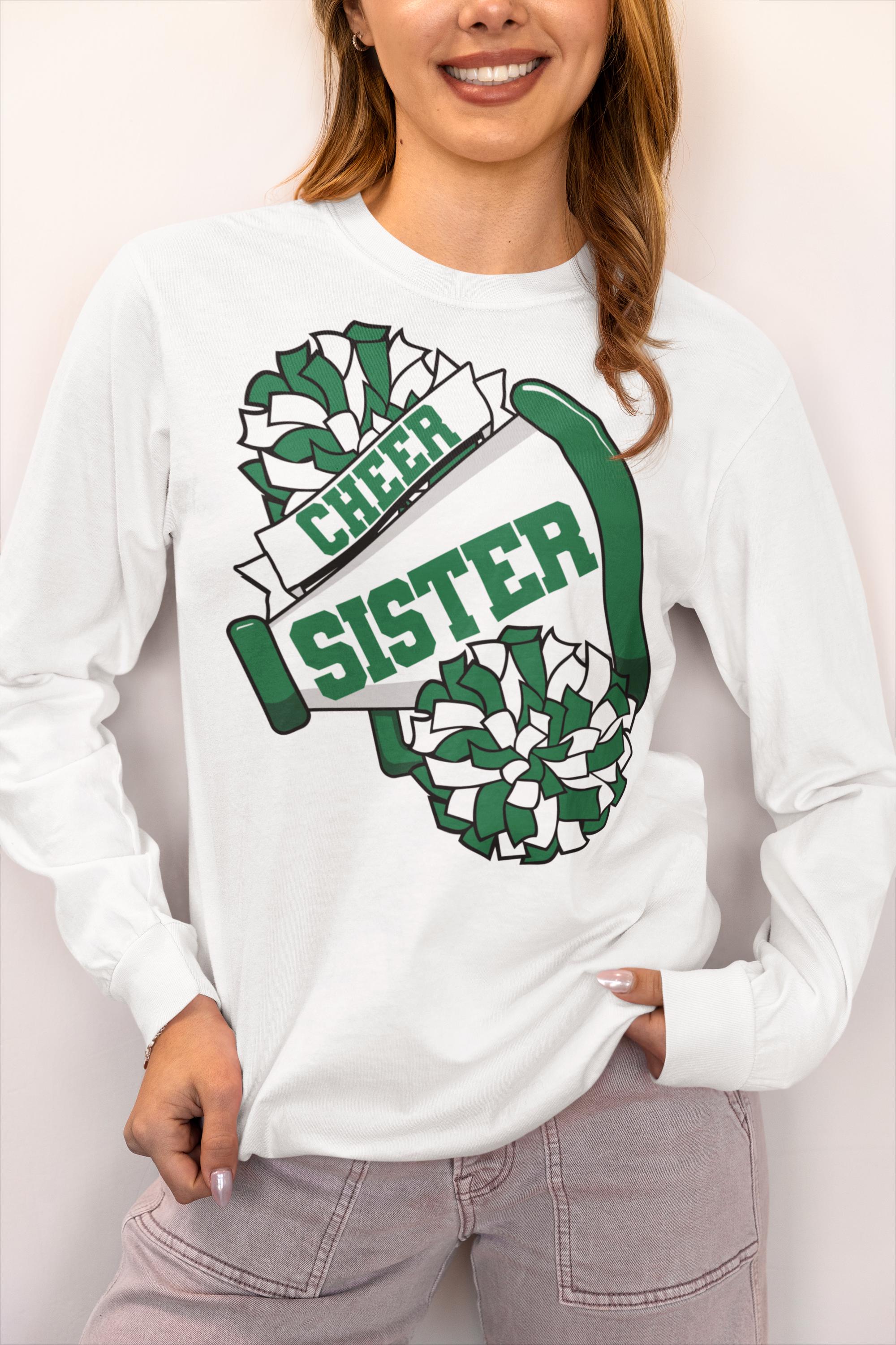Cheer Sister Green | Proud Cheer Sister | Cheer Sis | Cheerleading ...