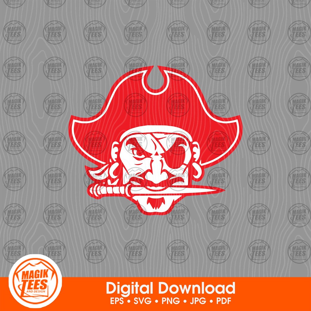 Pirates Mascot Logo Red | School Spirit Digital Download | Mascot Pride ...