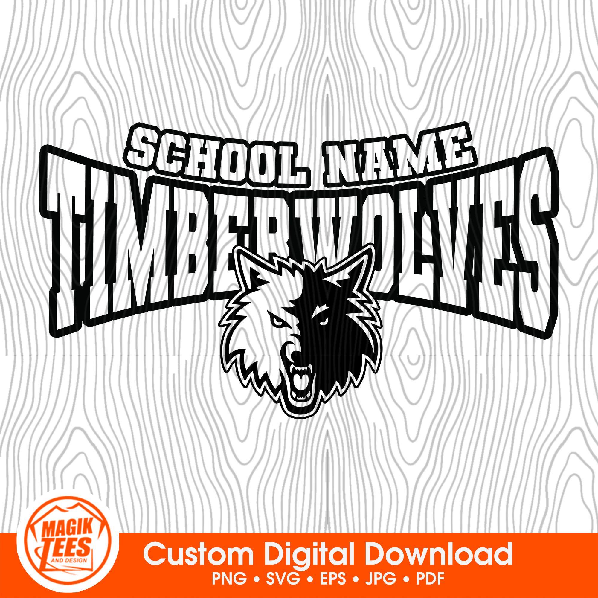 Timberwolves School Spirit Mascot | Personalize With School Name ...