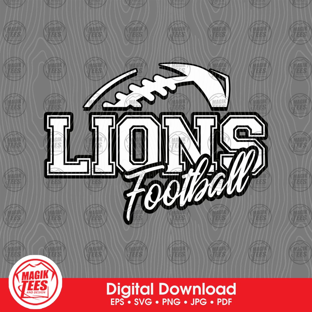 Lions Football School Spirit Digital Download | Football Team Pride ...