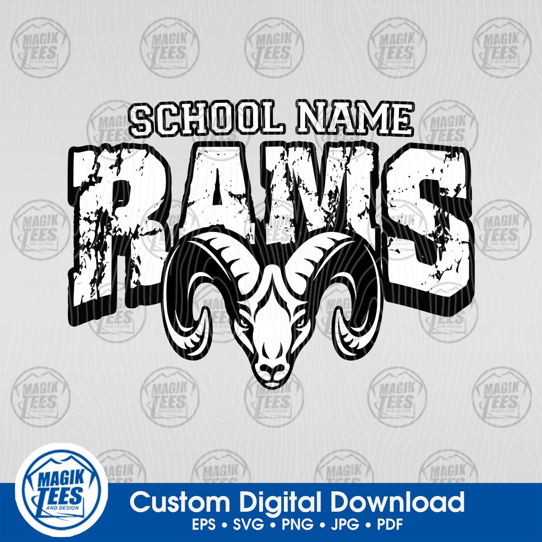 Rams Mascot School Spirit Custom Digital Download Personalize With ...