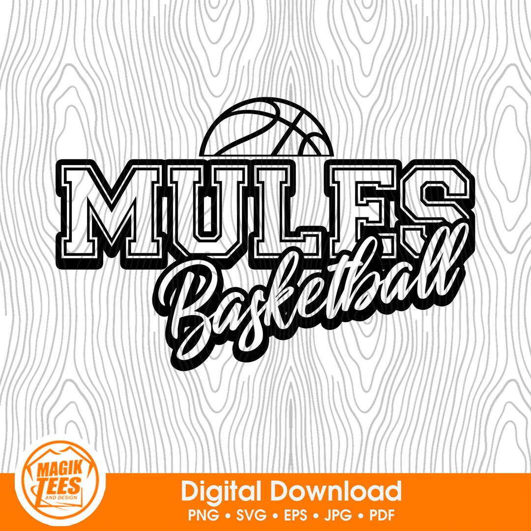 Mules Basketball School Spirit Digital Download | Basketball Team Pride ...