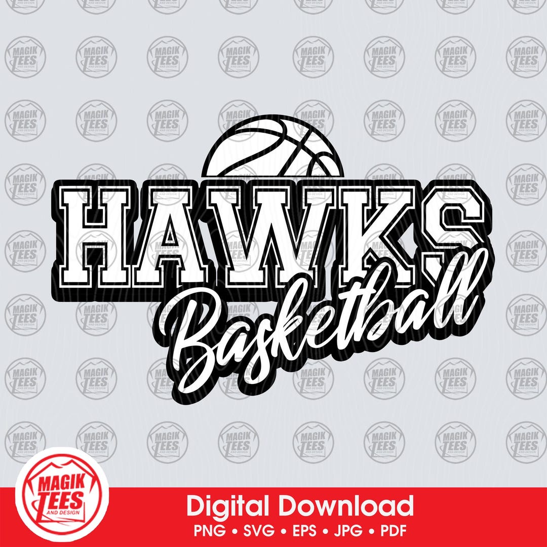 Hawks Basketball School Spirit Digital Download | Basketball Team Pride ...