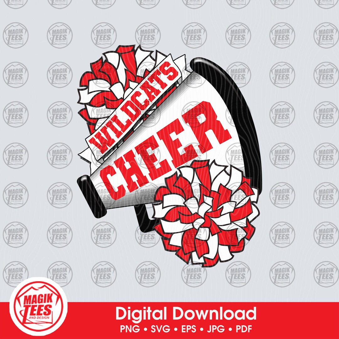 Wildcats Cheer School Spirit Digital Download Red | Cheerleader Pride ...