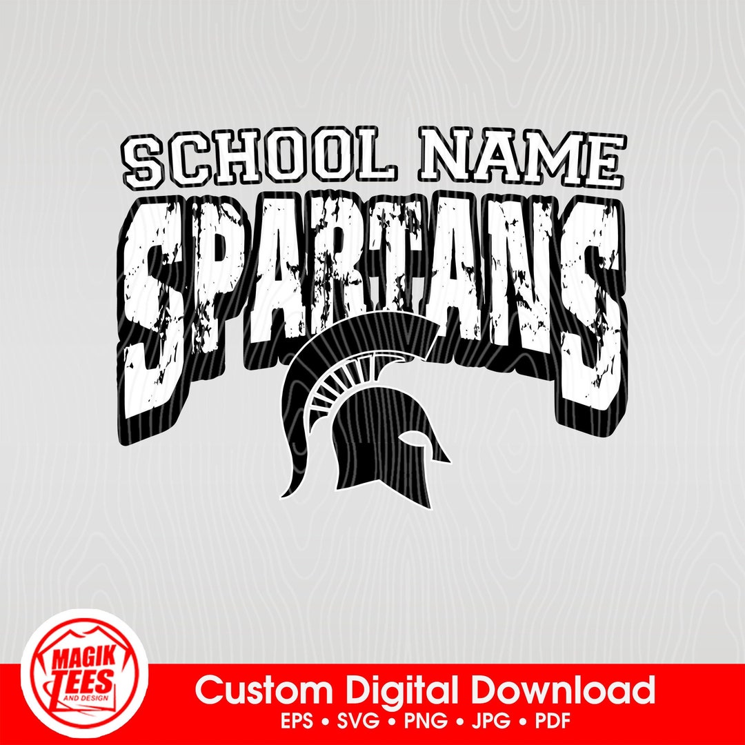 Spartans School Spirit Mascot | Personalize With School Name - Png, Eps ...