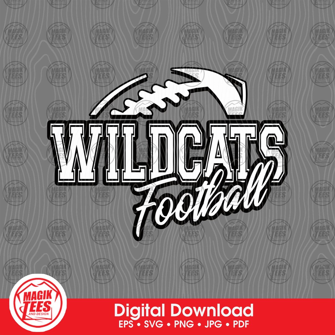 Wildcats Football School Spirit Digital Download | Football Team Pride ...