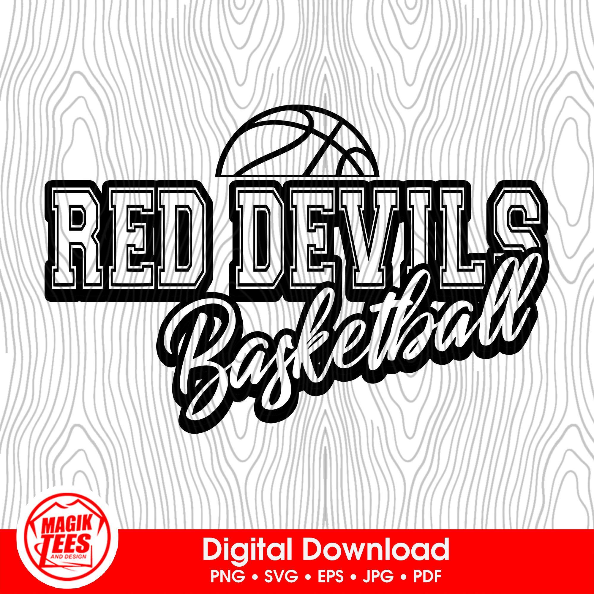 Red Devils Basketball School Spirit Digital Download | Basketball Team ...