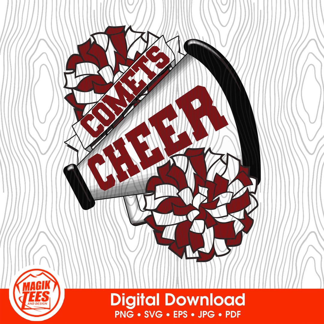 Comets Cheer School Spirit Digital Download Maroon | Cheerleader Pride ...