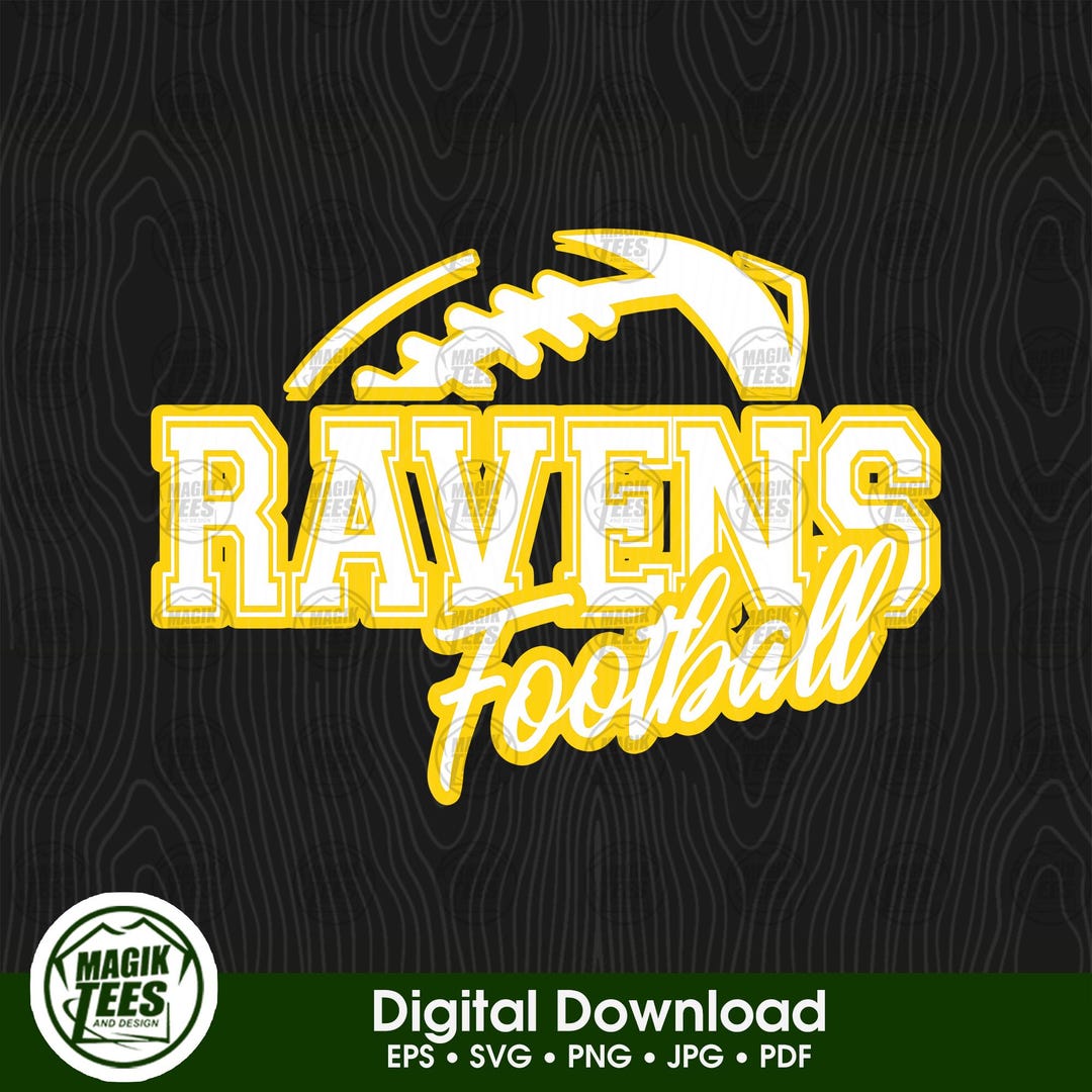 Ravens Football School Spirit Digital Download Golden Yellow | Football ...