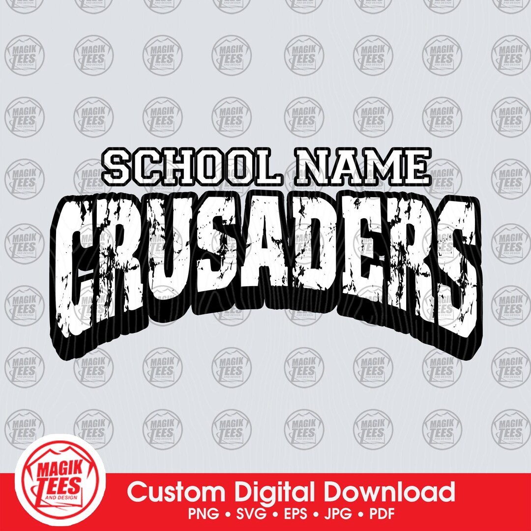 Crusaders School Spirit Mascot Personalize With School Name PNG, SVG ...