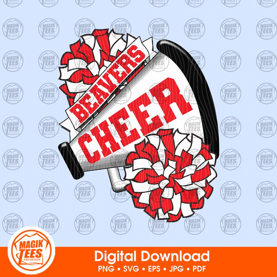 Beavers Cheer School Spirit Digital Download Red | Cheerleader Pride ...
