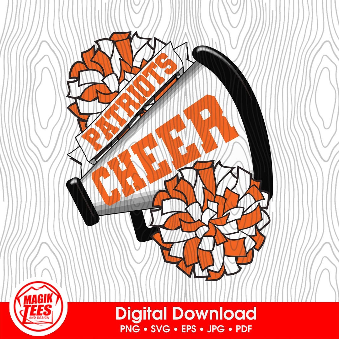 Patriots Cheer School Spirit Digital Download Orange | Cheerleader ...