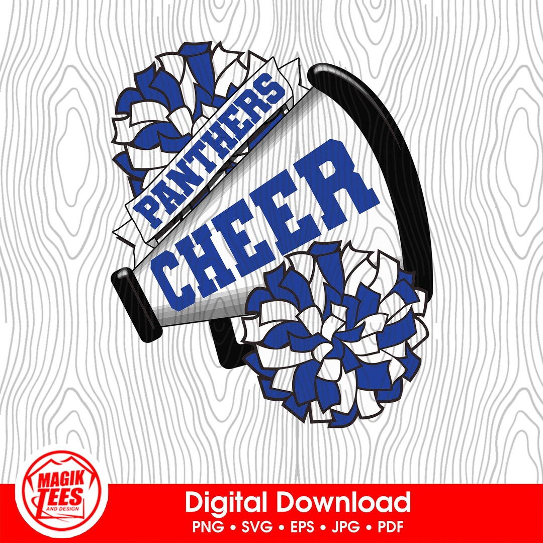 Panthers Cheer School Spirit Digital Download Blue | Cheerleader Pride ...