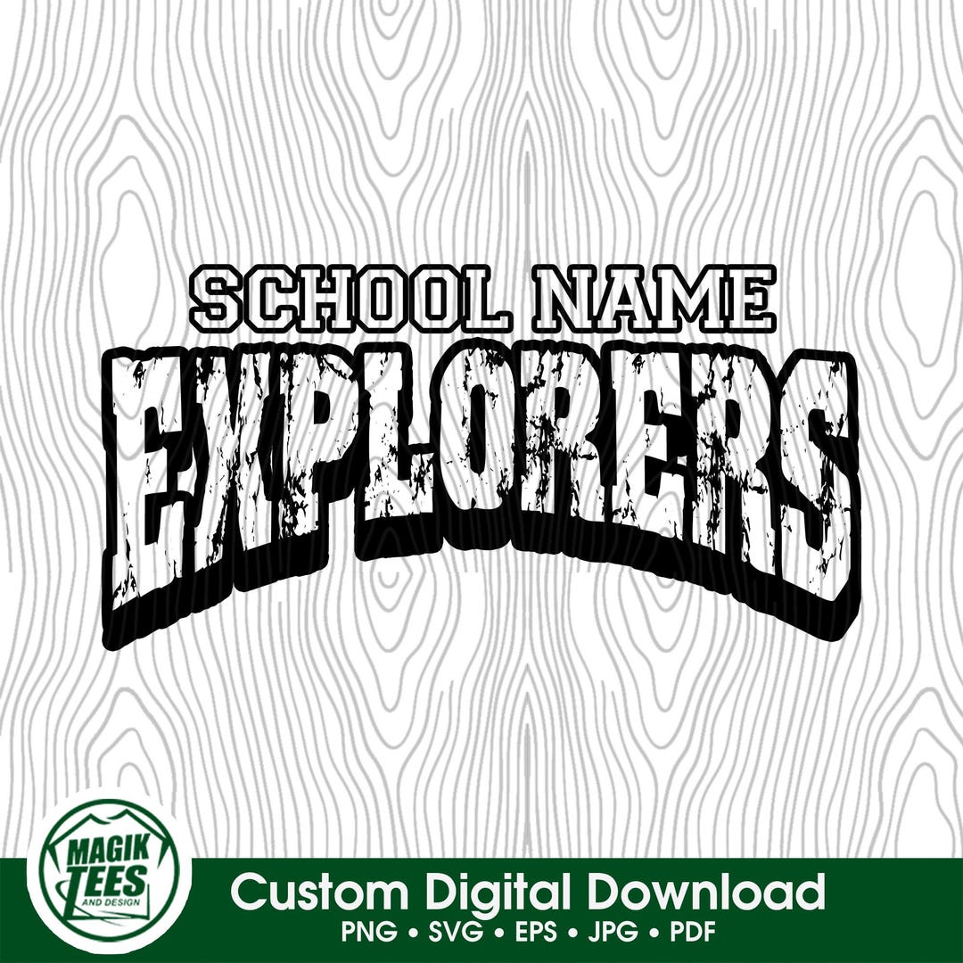 Explorers School Spirit Mascot | Personalize With School Name | Digital ...
