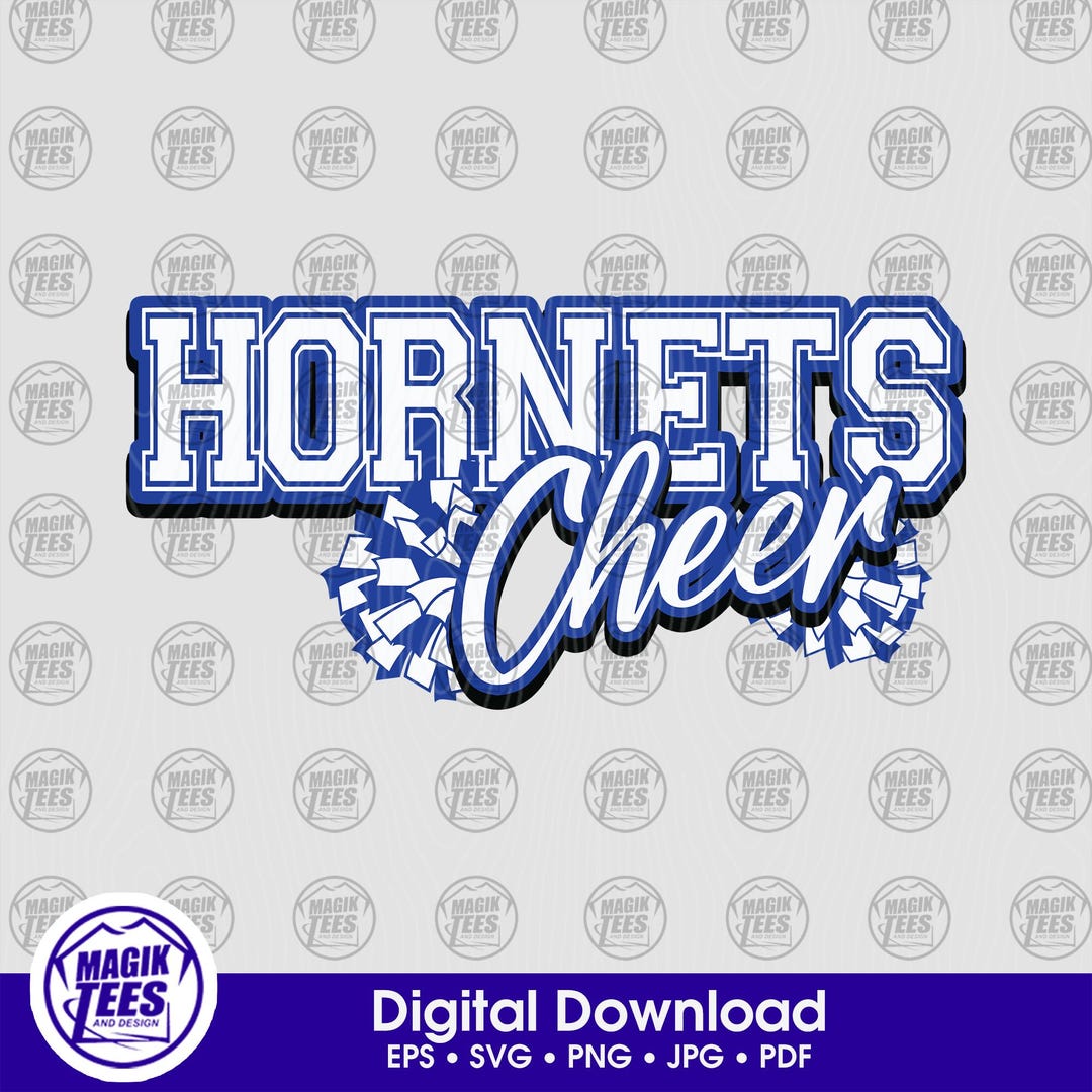 Hornets Cheer School Spirit Mascot Digital Download Blue | Cheerleader ...