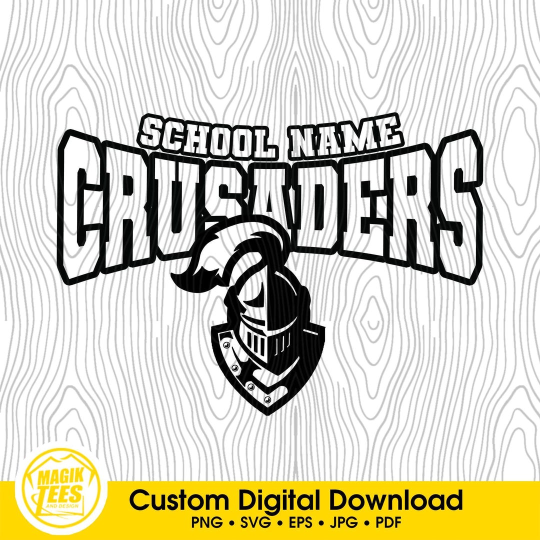 Crusaders School Spirit Mascot | Personalize With School Name | Digital ...