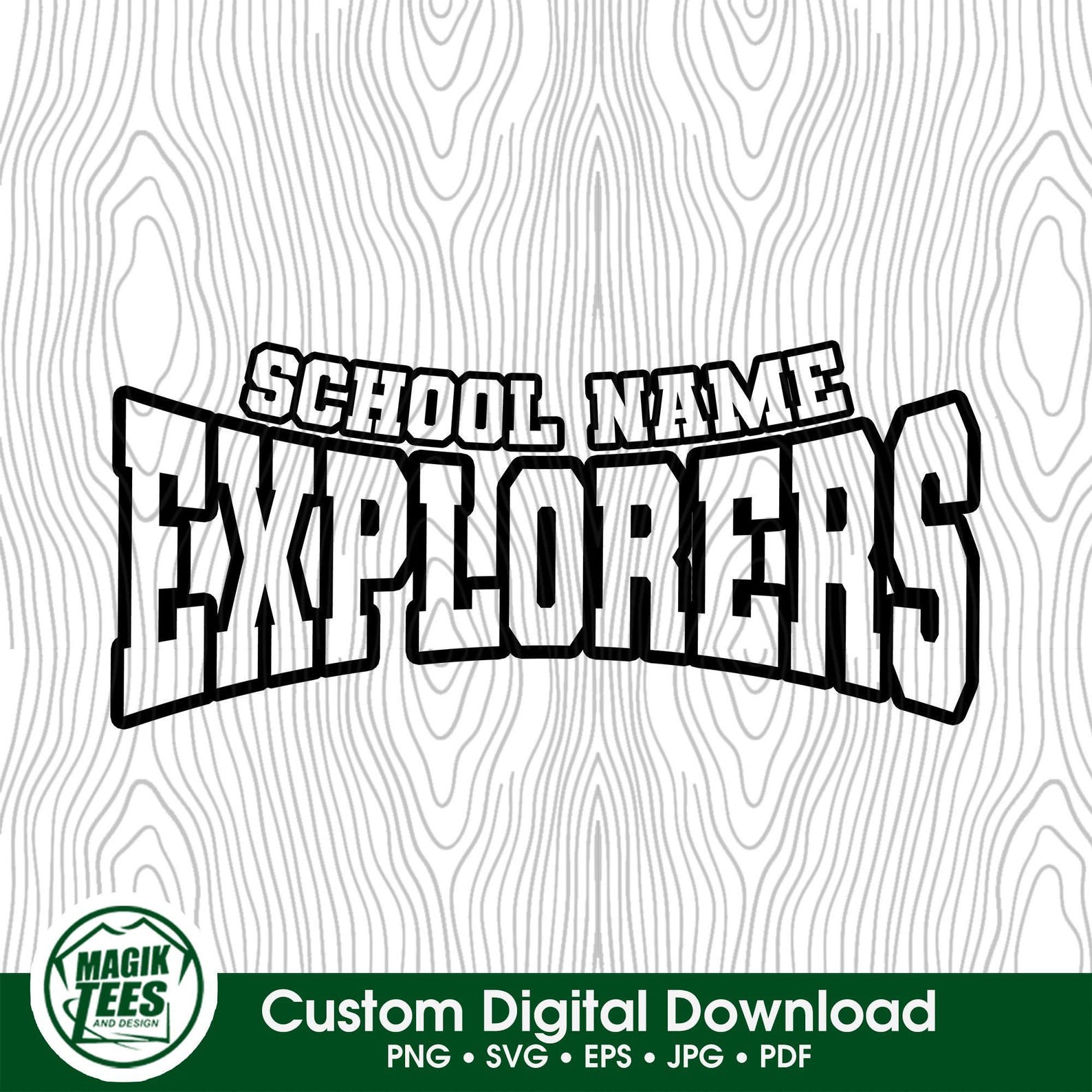Explorers School Spirit Mascot | Personalize With School Name | Digital ...