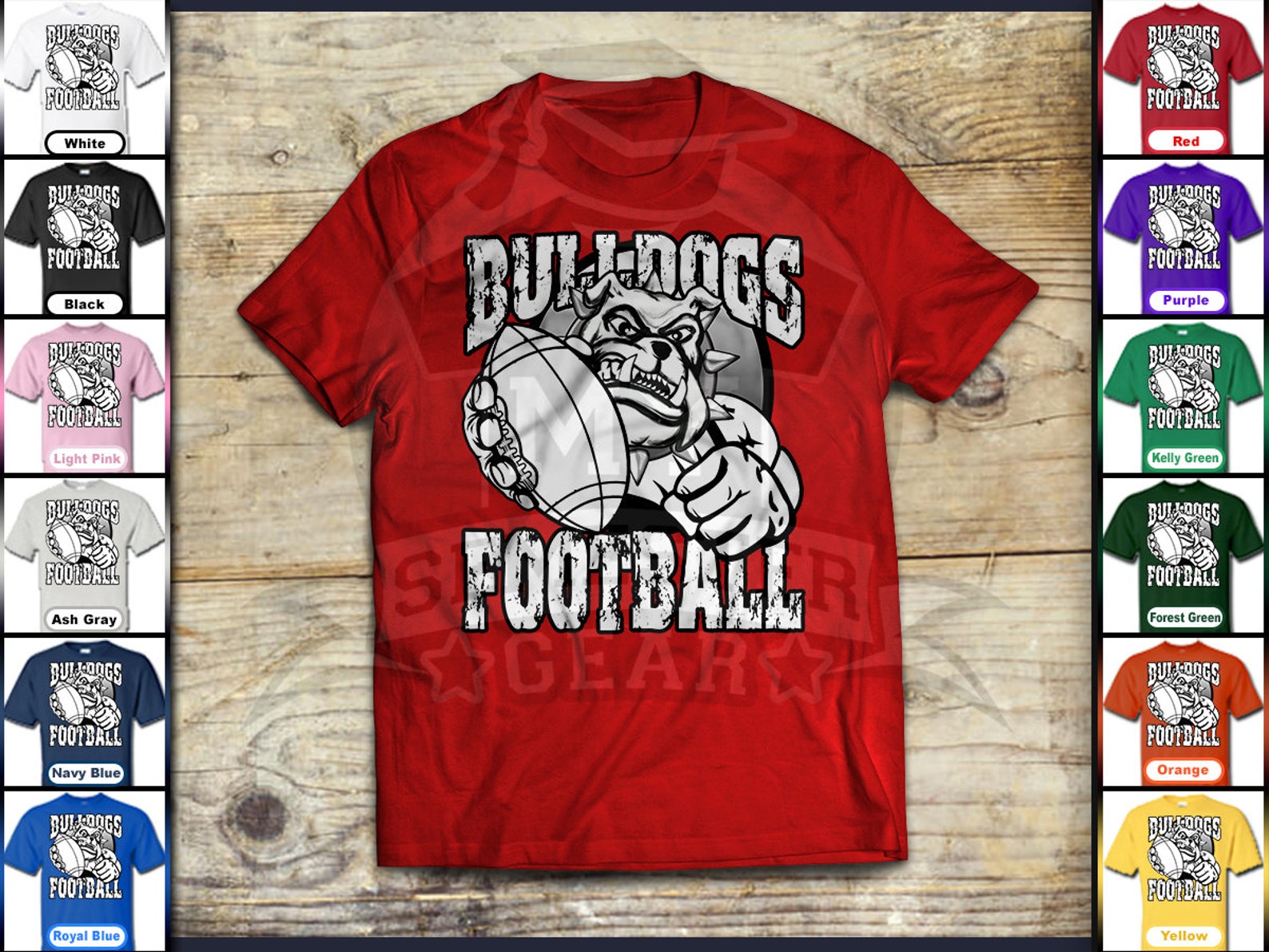 Bulldogs Football School Spirit Shirt for Students Boys - Etsy