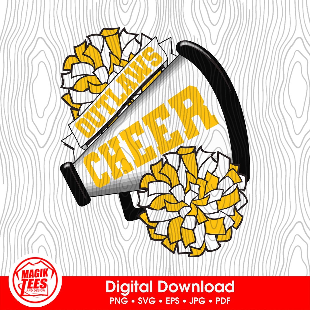 Outlaws Cheer School Spirit Digital Download Golden Yellow ...
