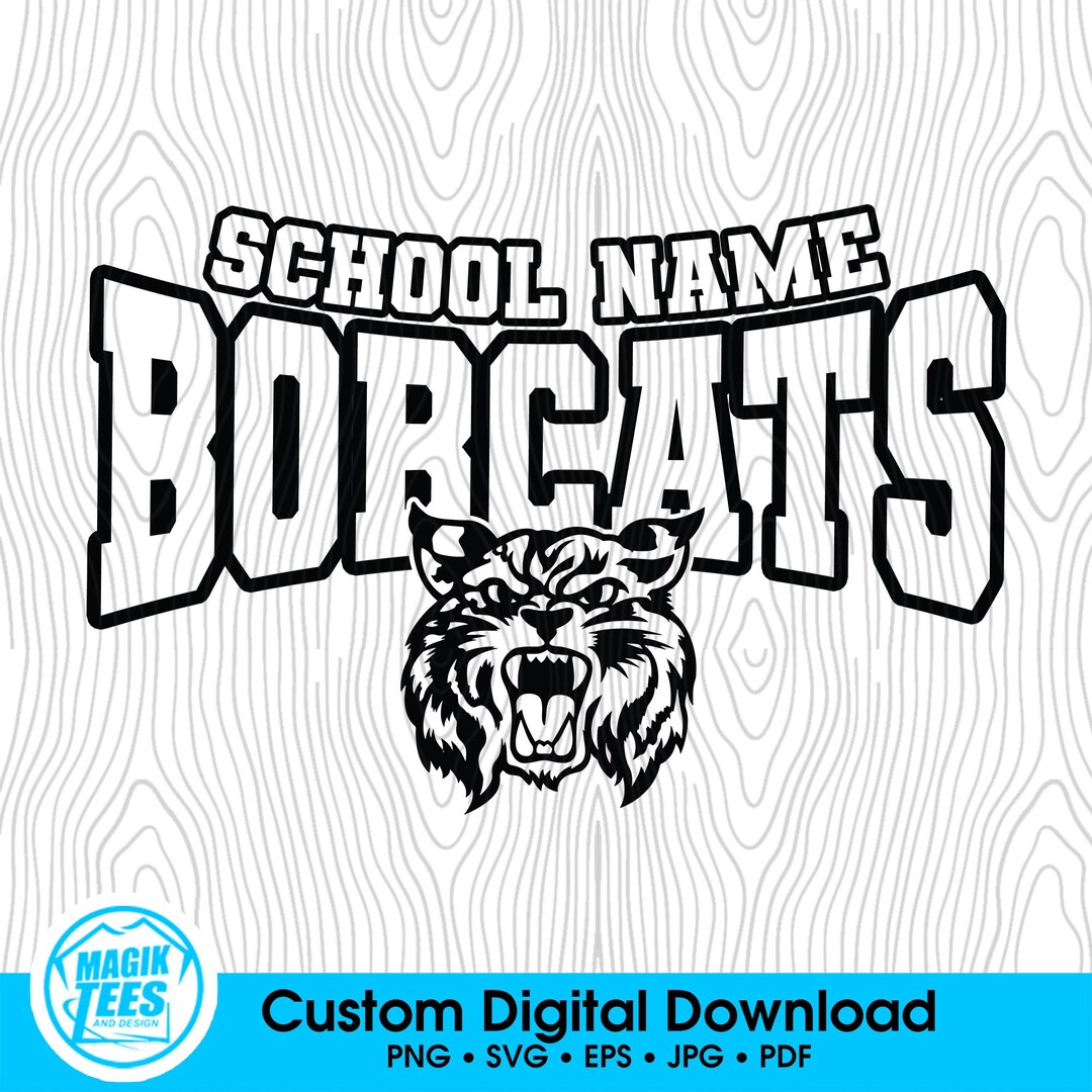 Bobcats Mascot School Spirit Custom Digital Download | Personalize With ...