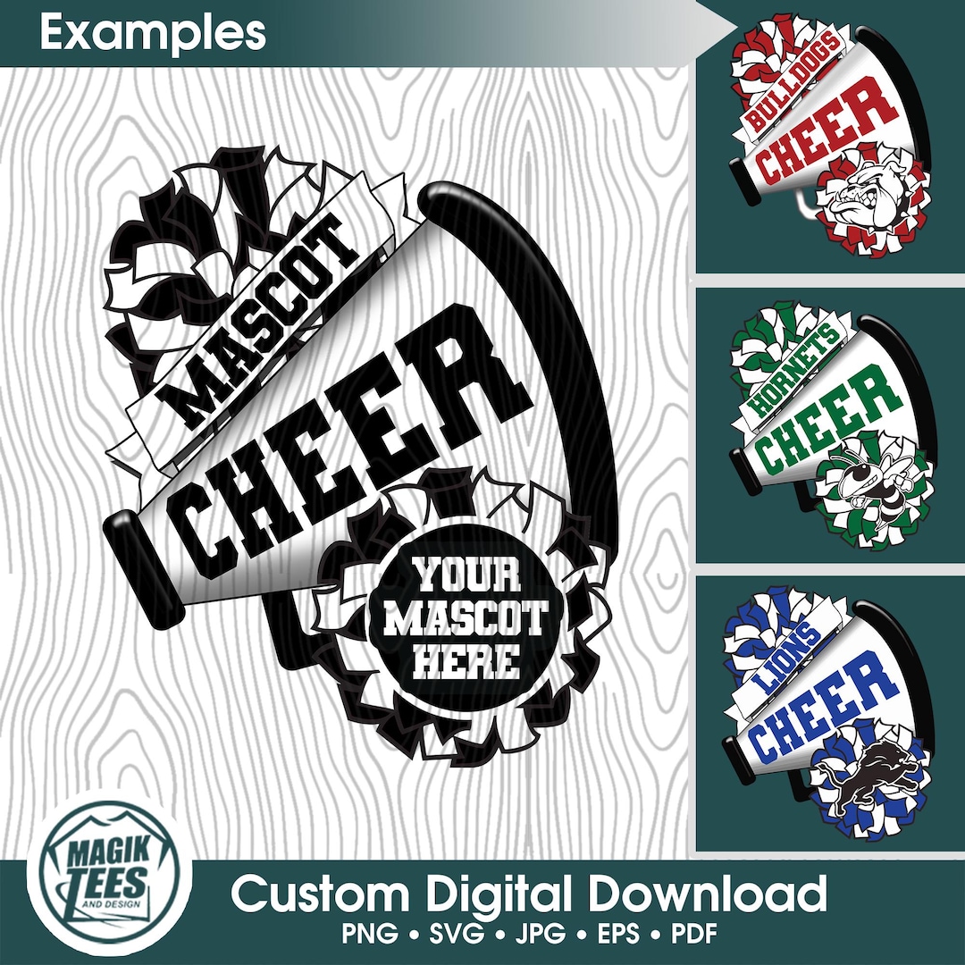 Custom Mascot Cheer School Spirit Digital Download | Customize With ...