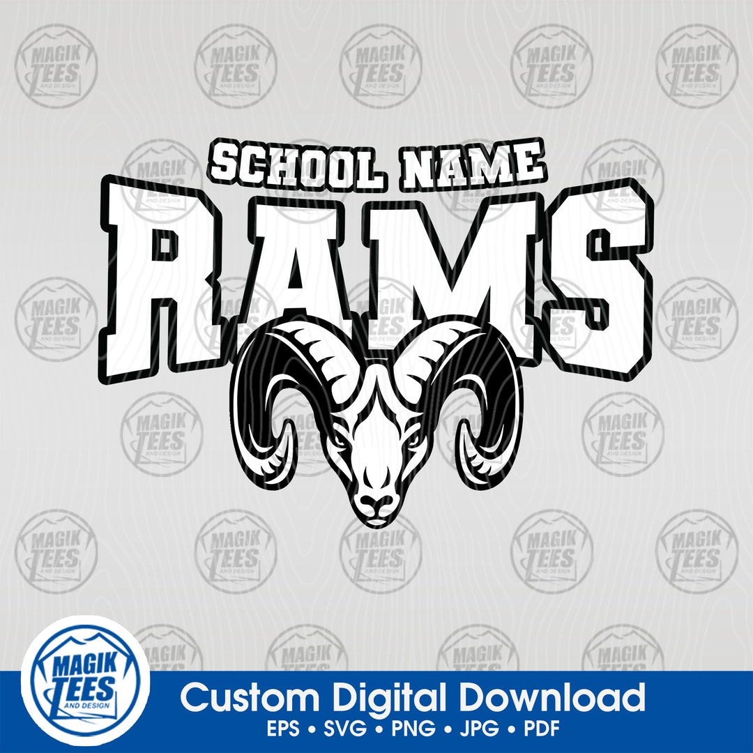 Rams Mascot School Spirit Custom Digital Download Personalize With ...