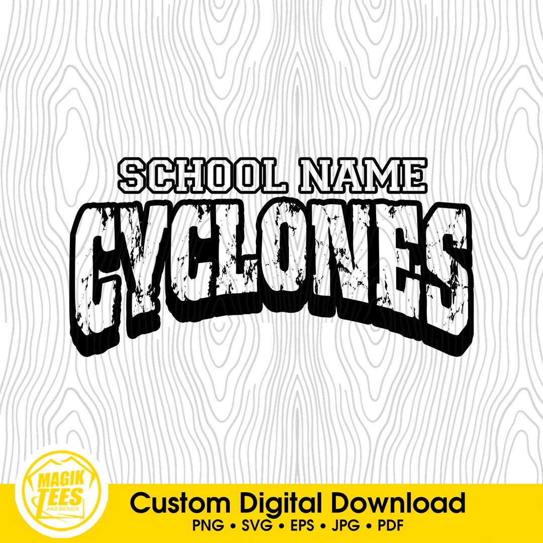 Cyclones School Spirit Mascot | Personalize With School Name | Digital ...