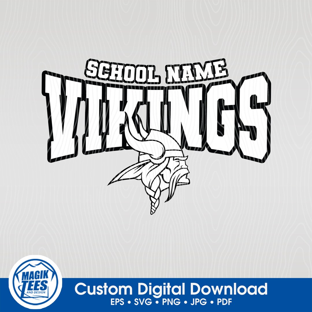 Vikings Mascot School Spirit Custom Digital Download Personalize With ...