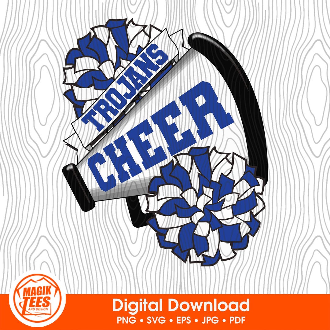 Trojans Cheer School Spirit Digital Download Blue | Cheerleader Pride ...