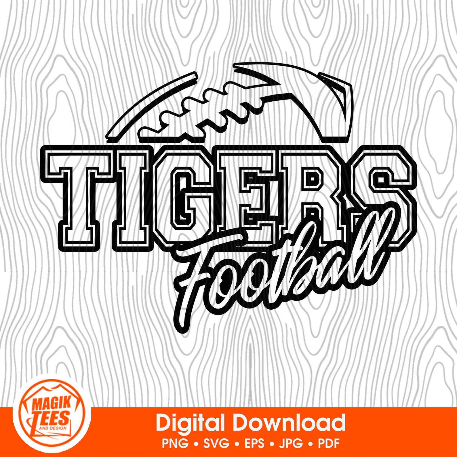 Tigers Football School Spirit Digital Download | Football Team Pride ...