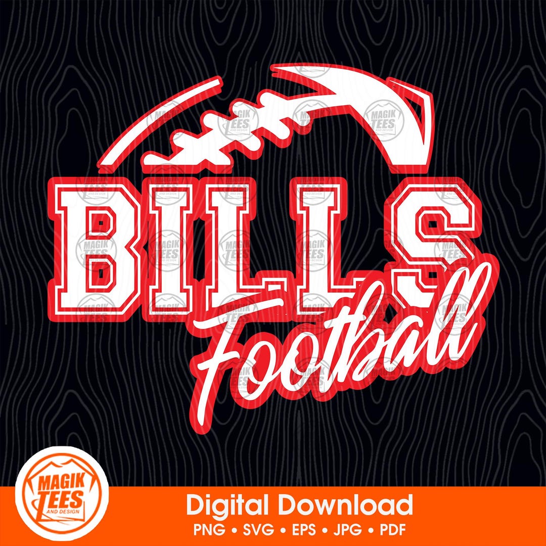 Bills Football School Spirit Digital Download Red | Football Team Pride ...