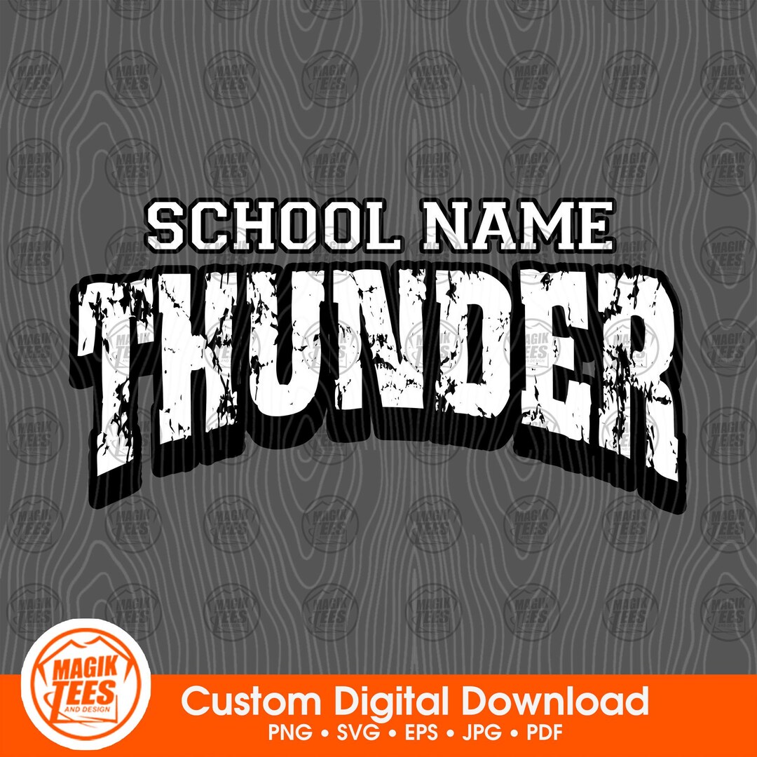 Thunder School Spirit Mascot | Personalize With School Name | PNG, SVG ...