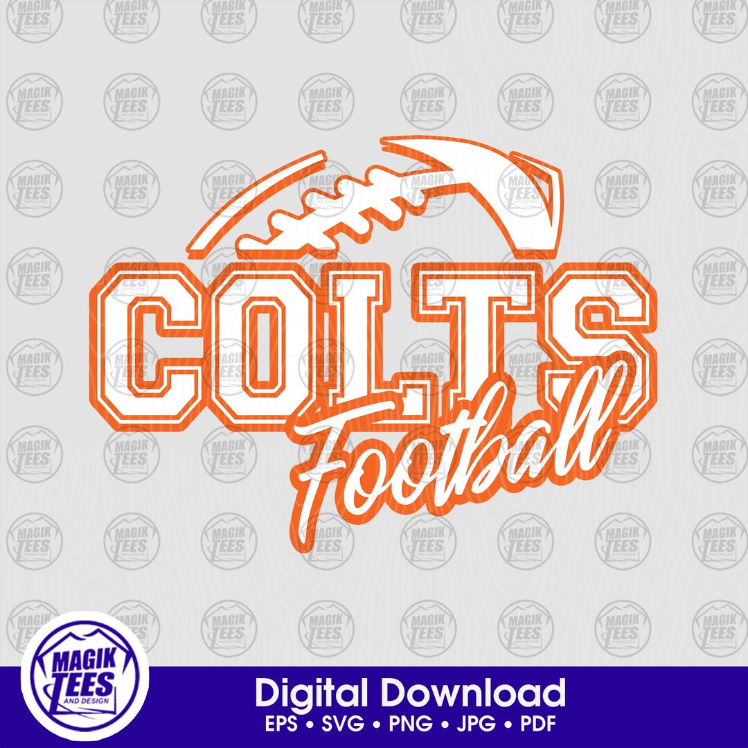 Colts Football School Spirit Digital Download Orange | Football Team ...