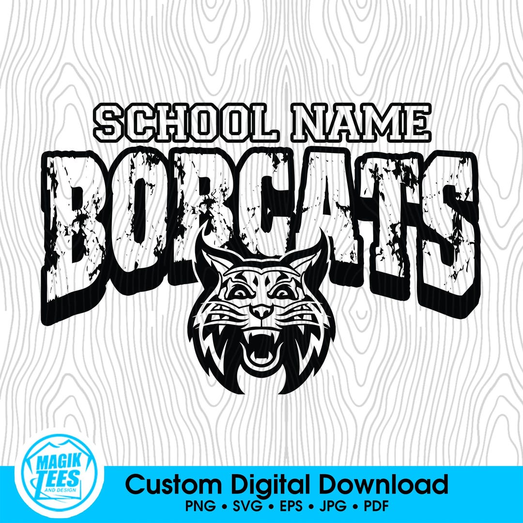 Bobcats Mascot School Spirit Custom Digital Download | Personalize With ...