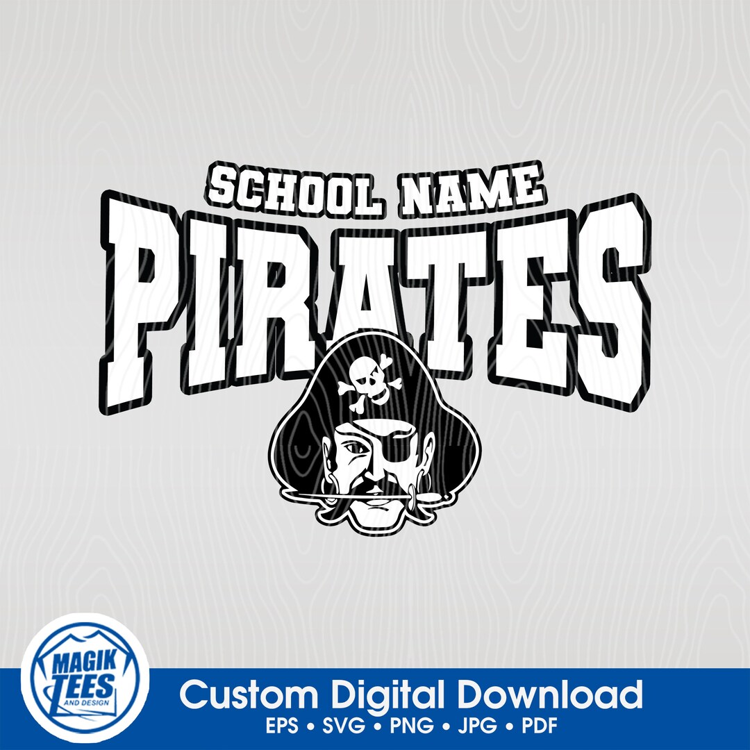 Pirates Mascot School Spirit Custom Digital Download Personalize With ...