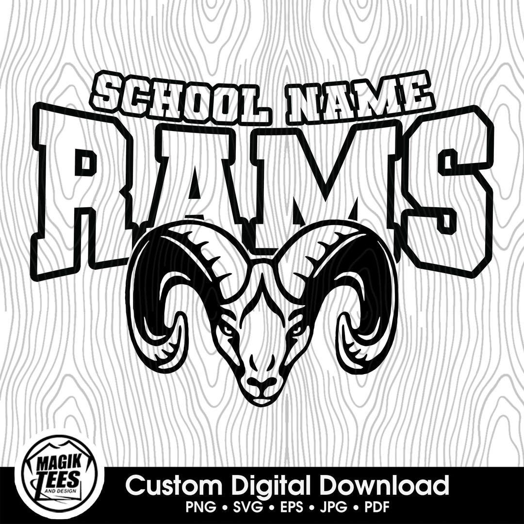 Rams Mascot School Spirit Custom Digital Download | Personalize With ...