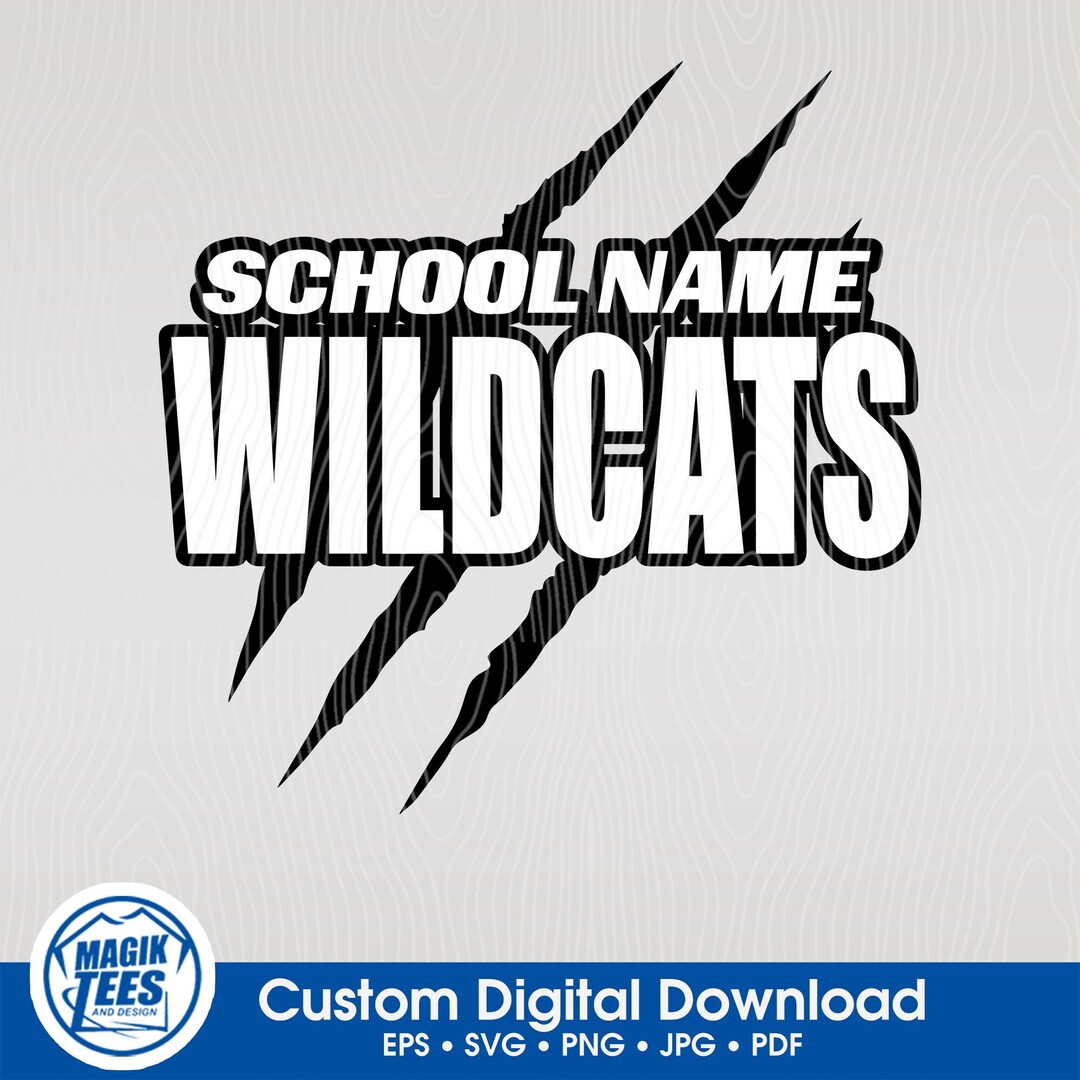 Wildcats School Spirit Mascot Personalize With School Name Png, Eps ...